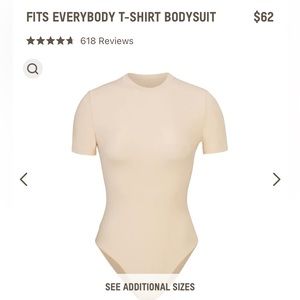 SKIMS | Tops | Skims Fits Everybody Tshirt Bodysuit In Sand Nwts Size ...